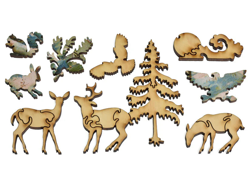 Foraging at First Light Wooden Puzzle – Red Orchard