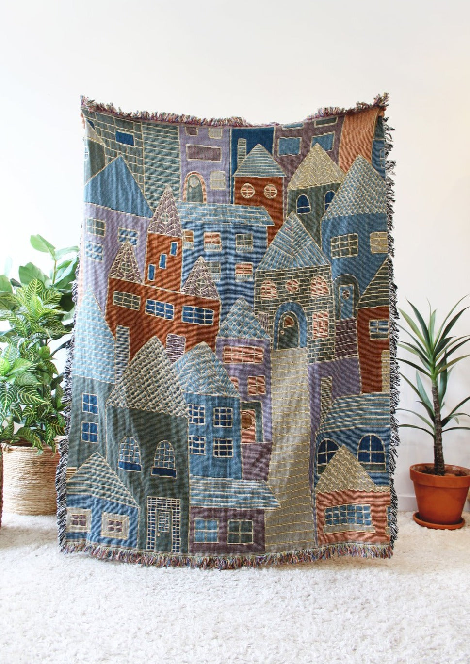Hillside Village Tapestry Blanket – Red Orchard