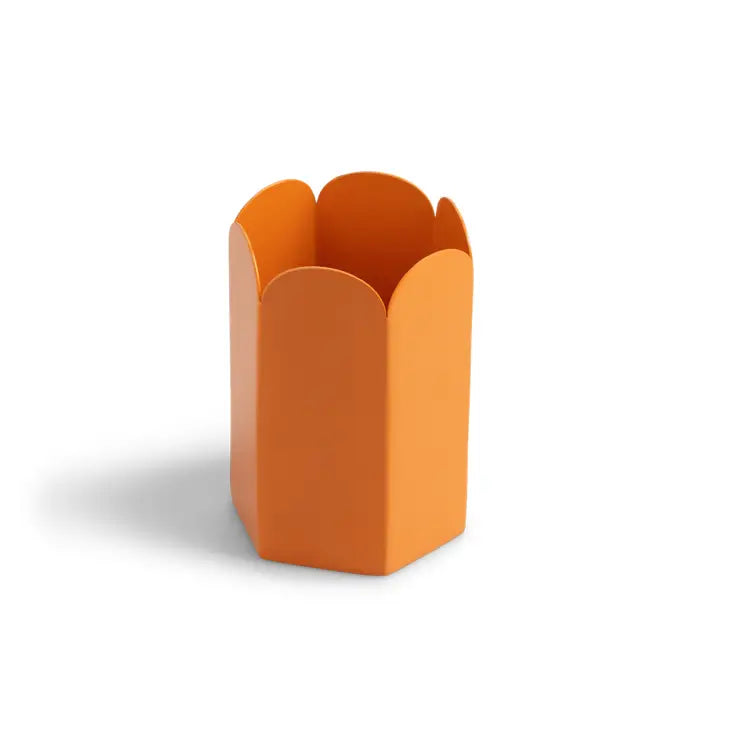 Orange Scallop Edge Pen Pot – Red Orchard