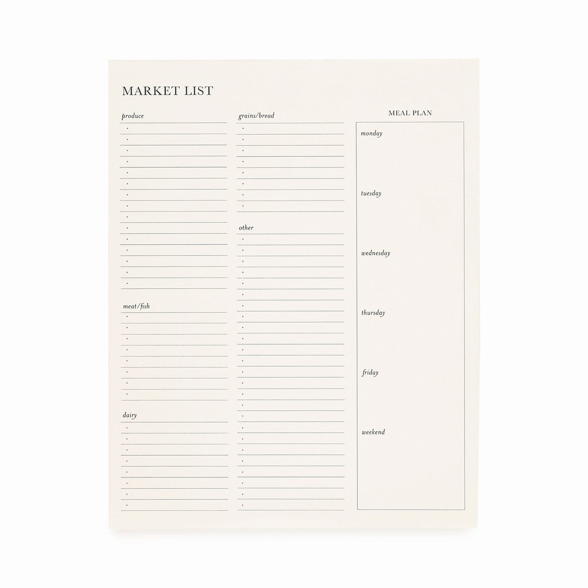 Market List – Red Orchard