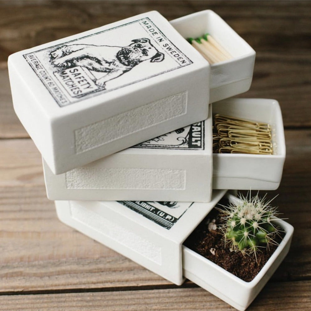 Vintage Ceramic Matchbox – Red Orchard