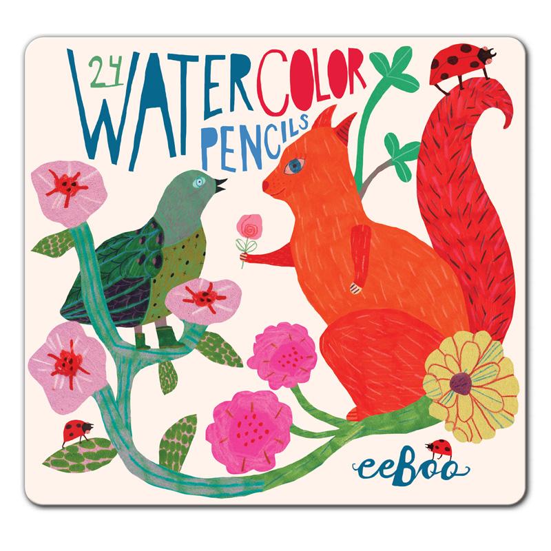 Squirrel + Bird Watercolor Pencils – Red Orchard