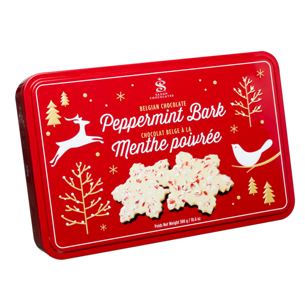 Peppermint Bark Snowflake Tin – Red Orchard